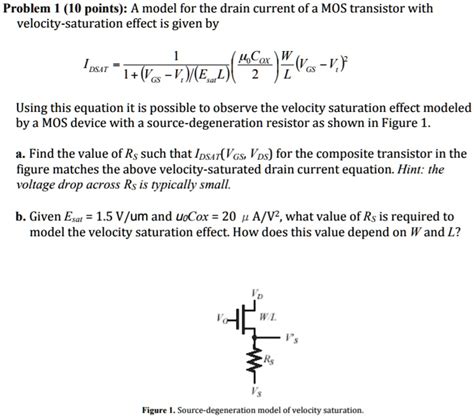 Problem 1 10 Points A Model For The Drain Current Of A Mos