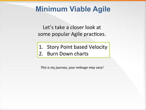 Just Enough Minimal Viable Agile Ppt