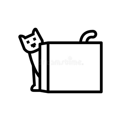 Behind Preposition English Line Icon Vector Illustration Stock Vector