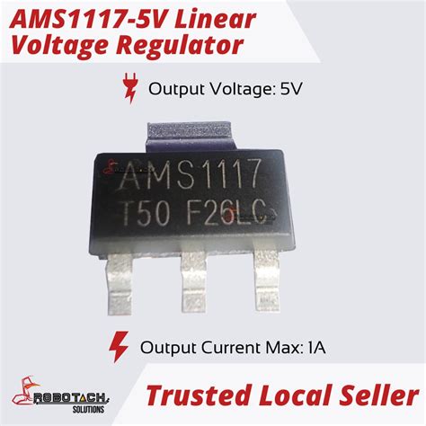 Ams1117 5v Linear Voltage Regulator Sot 223 Smd Smt Shopee Malaysia