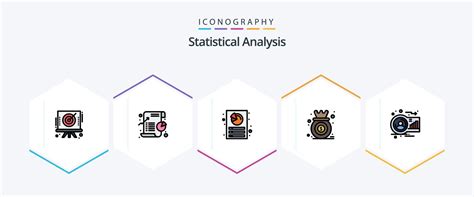 Statistical Analysis 25 Filledline Icon Pack Including Growth Diagram