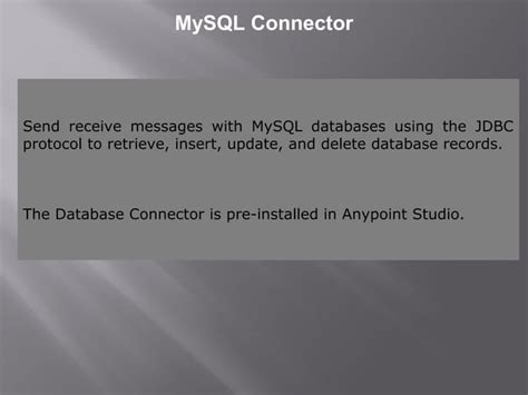 mulesoft database connector ppt