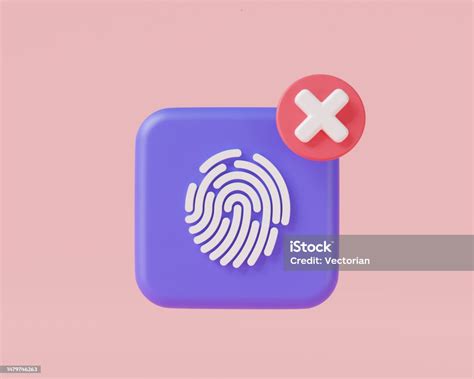 십자 기호가 있는 지문 아이콘입니다 잘못된 선택 및 로그인 손가락 디지털 보안 개인 정보 보안 지문 스캔 오류 사이버 보안 개념