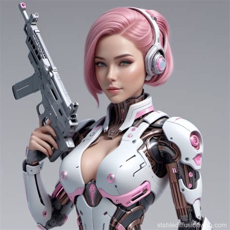 Elegant Cyborg Portrait With Ak Stable Diffusion Online