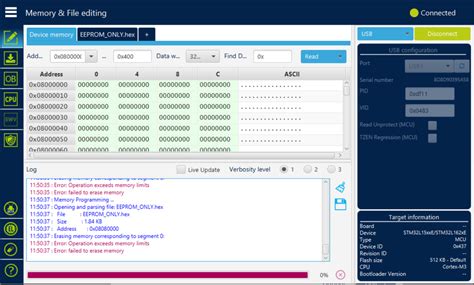 Solved How To Write Eeprom With Stm32cubeprogrammer Via U Stmicroelectronics Community