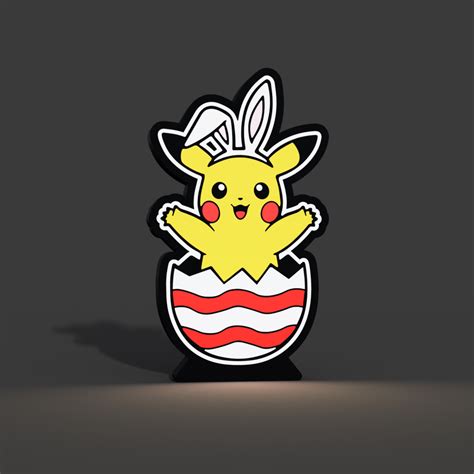 Pikachu Easter Lightbox Led Lamp By Braga3dprint Printables Store
