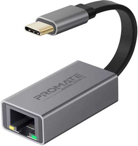 Перехідник Promate Gigalink C Usb Type Cethernet 1Гбитc Grey