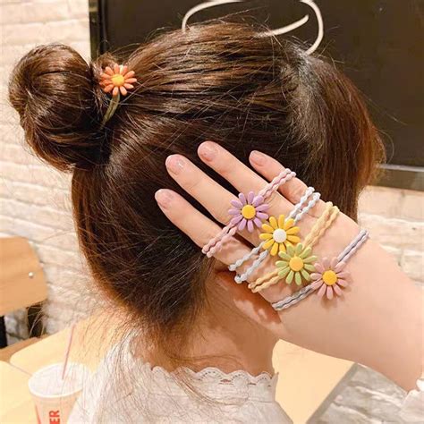 Jual Karet Ikat Rambut Wanita Motif Bunga Kunciran Rambut Korea