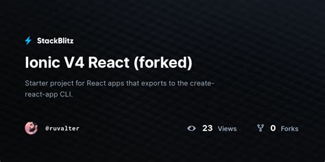 Ionic V4 React Forked StackBlitz