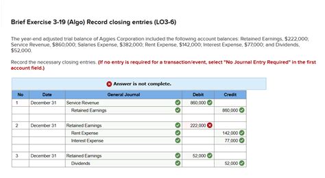 Solved Brief Exercise 3 19 Algo Record Closing Entries