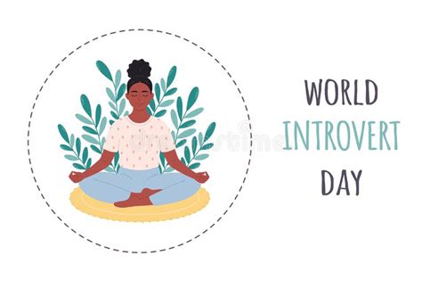 World Introvert Day Woman Sitting In Lotus Position Personal Space