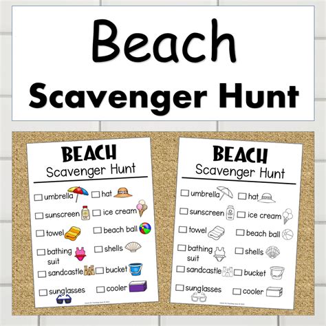 Beach Scavenger Hunt Hands On Teaching Ideas