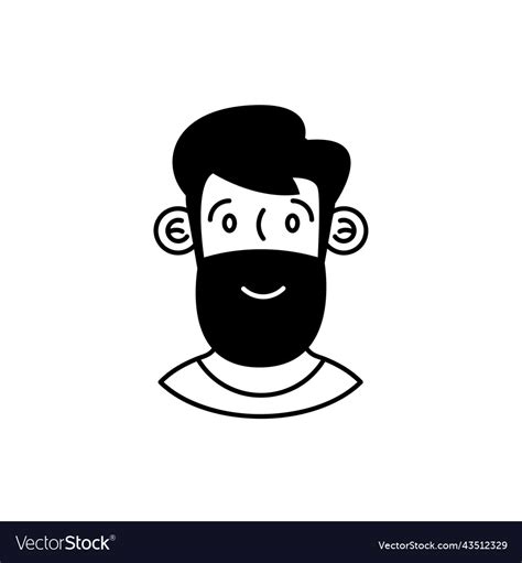 Man Bearded Character Royalty Free Vector Image