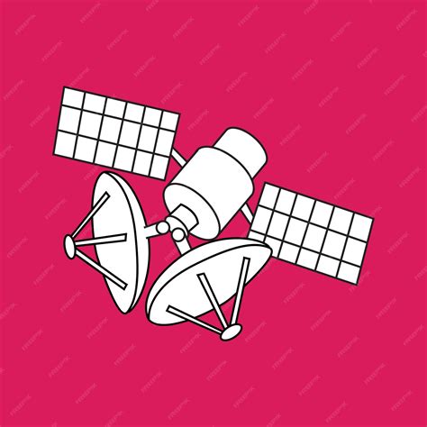 Satellite In Space Drawing