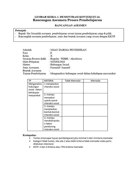 Roki Arul Saputra S Pd Lk Asesmen Pdf Pengembangan Diri Sains And Matematika