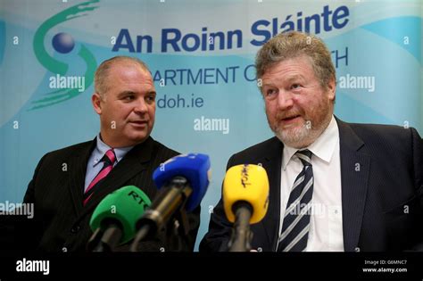 Minister For Health James Reilly Right With Dr Tony Holohan At The