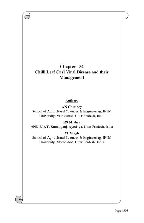 Pdf Chapter 34 Chilli Leaf Curl Viral Disease And Their Management
