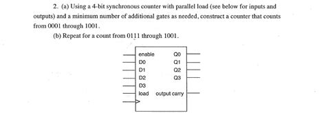 Solved A Using A Bit Synchronous Counter With Parallel Load See