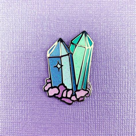 Celestite Crystal Enamel Pin Pin Enamel Pins Celestite Crystal