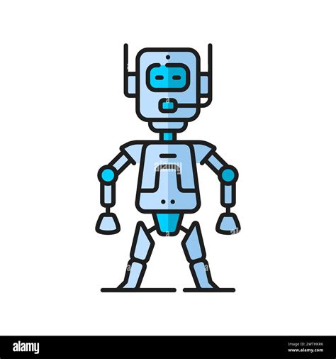 Game Retro Robot Humanoid Virtual Bot Alien Futuristic Droid Linear