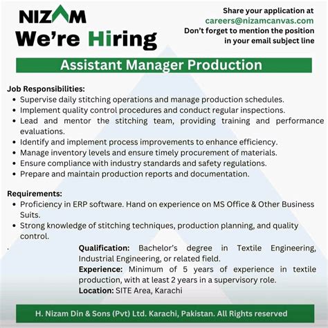 Syed Imtiaz Ahmed Usama On Linkedin Jobs Karachi Textile