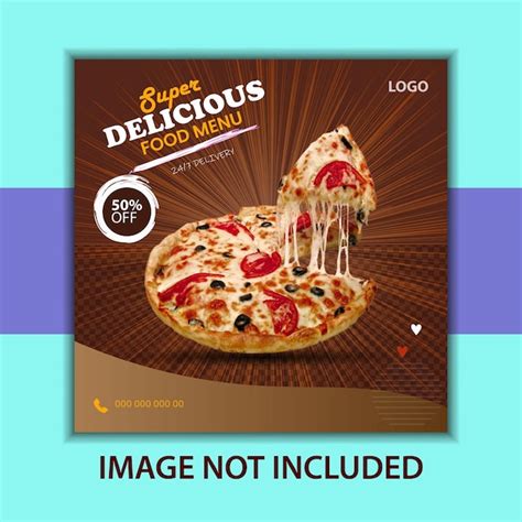 Menu De Comida Grátis E Modelo De Banner De Mídia Social De Pizza