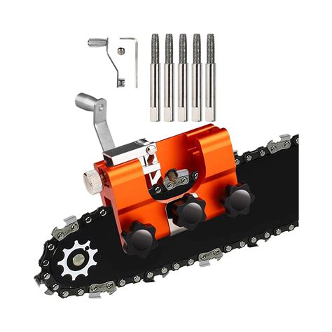 Saw Sharpener Jig Portable Saw Chain Sharpening Set With 5 Sharpening