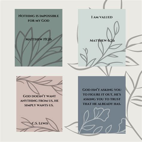 Christian Scripture Cards Promises Of God Affirmations Bible Verses