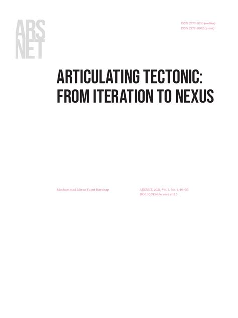 Articulating Tectonic Pdf Thought Design