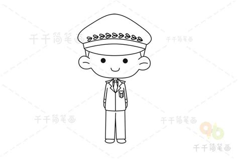 儿童画警察阿姨简笔画 简笔画图片大全 蒲城教育文学网