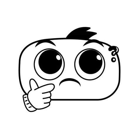 Cute Thinking Face Cartoon