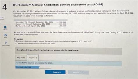 solved brief exercise 11 13 static amortization software