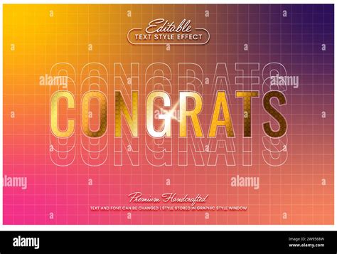 Shiny Congratulation Editable 3D Vector Text Style Effect Suitable For
