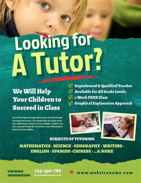 Plantilla De Private Tutoring Flyer Postermywall