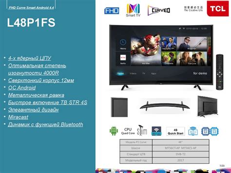 Технические особенности модельного ряда ТВ TCL - online presentation