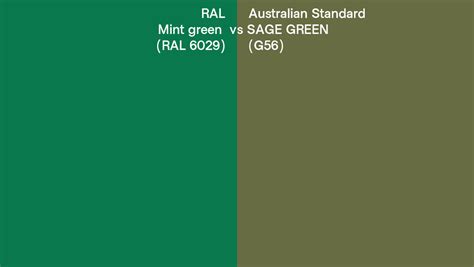Ral Mint Green Ral 6029 Vs Australian Standard Sage Green G56 Side