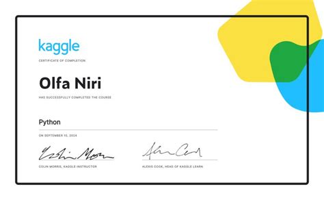 Olfa Niri On Linkedin Olfa Niri Completed The Python Course On Kaggle