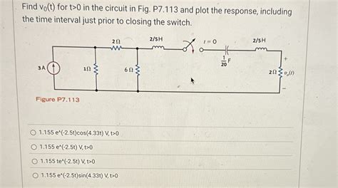 solved find v0 t ﻿for t 0 ﻿in the circuit in fig p7 113