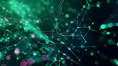 Abstract Hexagon Pattern Green Background Digital Cyberspace And