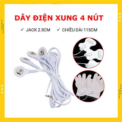 Mua Dây điện Xung 4 Nút Cài Dùng Cho Máy Massage Xung điện Vật Lý Trị