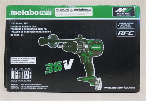 Metabo Hpt Dv36da Q4 Cordless Hammer Drill In Box Tool Only Display