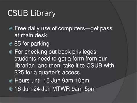 Ppt Csub Library Powerpoint Presentation Free Download Id 4393267