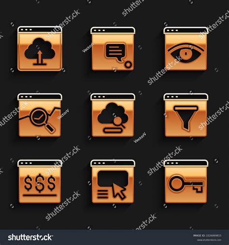 Set Cloud Technology Data Transfer Ui Stock Vector Royalty Free
