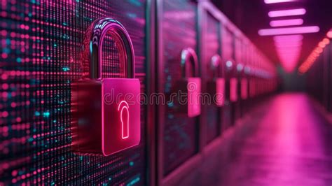 Cybersecurity Data Center Server Room Protection Stock Illustration Illustration Of