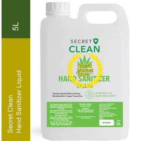 Jual Secret Clean Hand Sanitizer Liquid 5 Liter Antiseptic Hand Sanitizer Liquid 5Liter Shopee