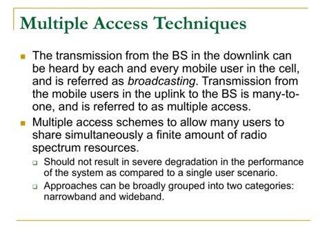 Multiple Access Techniques