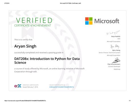 Microsoft Dat208x Certificate Edx Pdf