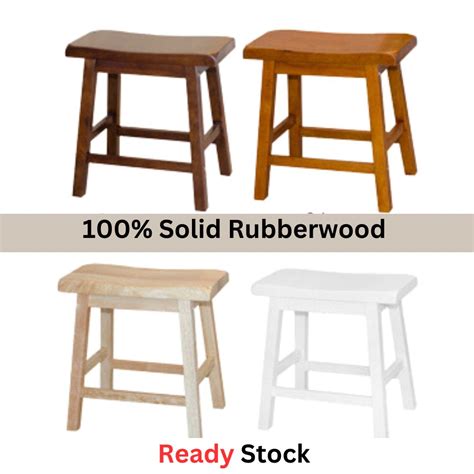 Saddle Wood Chair Kerusi Makan Kerusi Kayu Getah Rubberwood