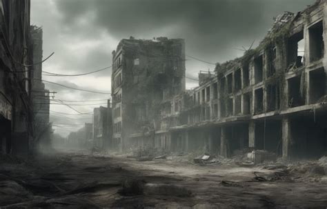 포스트 묵시록 장면 배경 그림 프리미엄 사진