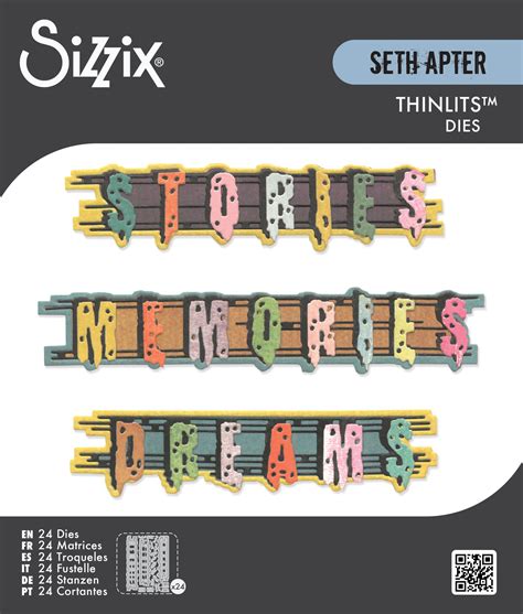 Sizzix Thinlits Die Set By Seth Apter 24pkg Word Wafers 2 630454293293